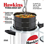 Buy Hawkins Three-Dish Hard Anodised Set - Cooker Separator, Black ...