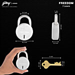Buy Godrej Locks Freedom Carton 7 Levers 2 Keys Padlock 7665 Silver ...