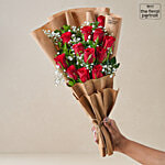 Buy The Floral Portrait 10 Red Roses Bouquet With Stems Online at Best Price of Rs 348 - bigbasket