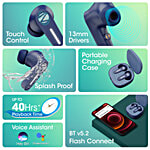 Buy Zebronics H Bluetooth Earphones - Sound Bomb 7 Blue Online at Best ...