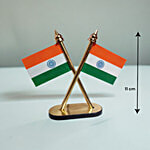 Buy House of Festivals Cross Design Golden Pole Tiranga Stand - For Car ...