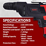 Buy Agaro ED2103 650W Corded Electric Drill Machine - 3300RPM, Home DIY ...