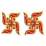 Buy eCraftIndia Wooden Handcrafted Swastika Stickers For Wall, Door ...