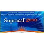 Buy Supracal 2000 Tablet With Calcium, Vitamin D3, Methyl Cobalamin ...