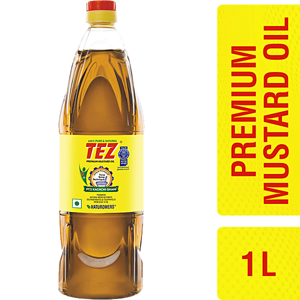 Buy Tez Oil - Mustard (Kachchi Ghani) 1 ltr Bottle Online at Best Price ...