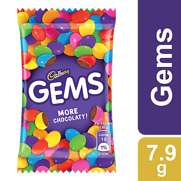 Buy Cadbury Gems Sugar Coated Chocolate 89 Gm Pouch Online At Best ...