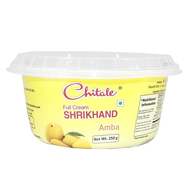 Buy Chitale Dairy Full Cream Shrikhand Amba 250 Gm Cup Online at the ...
