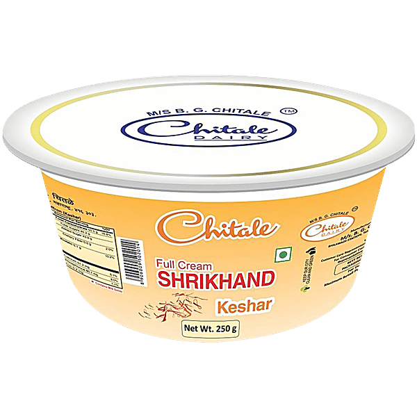 Buy Chitale Dairy Full Cream Shrikhand Keshar 250 Gm Cup Online at the ...