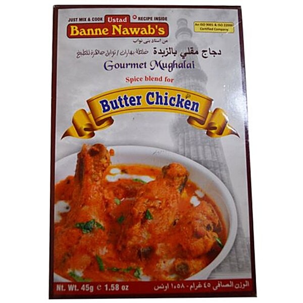 Buy Banne Nawabs Masala Butter Chicken 45 Gm Carton Online at the Best ...