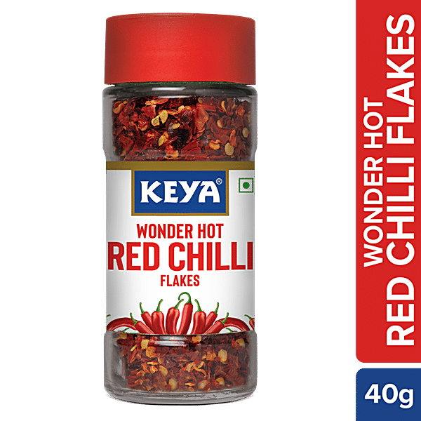 Buy Keya Wonder Hot Red Chilli Flakes 40 Gm Bottle Online at the Best ...