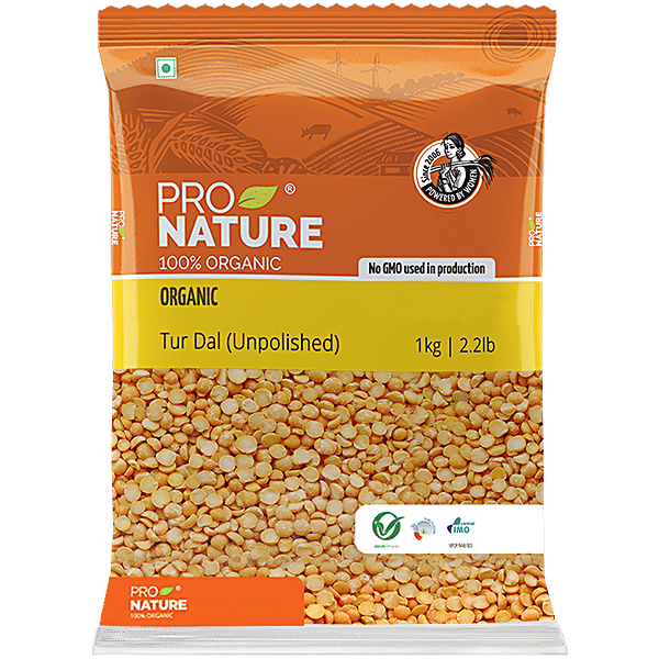Buy Pro Nature Organic Dal Tur 1 Kg Pouch Online At Best Price of Rs ...