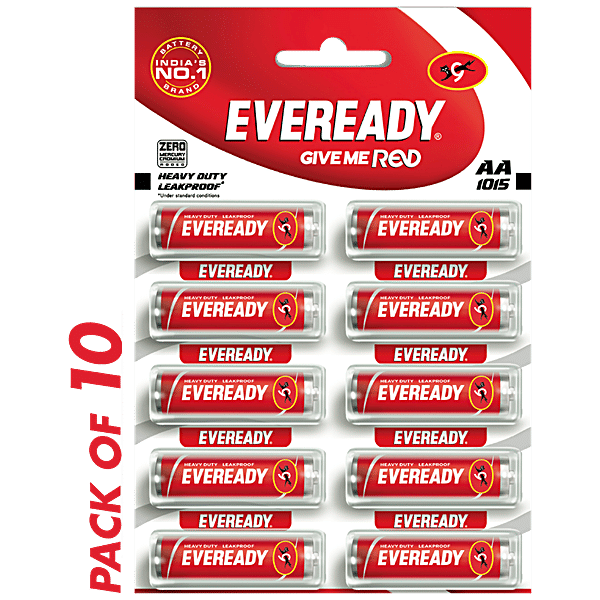 Buy Eveready Carbon Zinc Battery 1015 Aa Red 15 V 10 Pcs Online at the ...