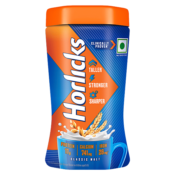 Buy Horlicks Health Nutrition Drink Classic Malt 200 Gm Jar Online At ...