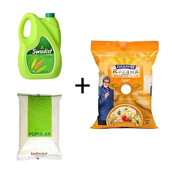 Buy bb Combo Daawat Rozana Super 90 Basmati Rice 5 kg + Swadist ...