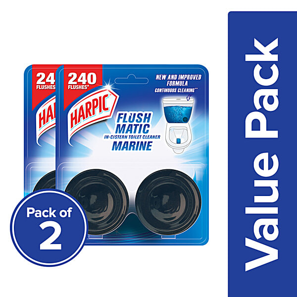 Buy Harpic Toilet Cleaner - Flushmatic, Aquamarine 2x100 gm (Multipack ...