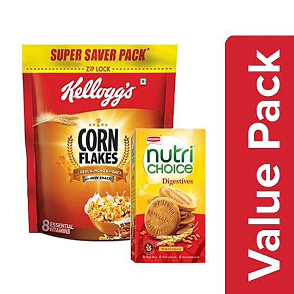 Buy bb Combo Kelloggs Corn Flakes - Almond 1Kg + Britannia Hi Fibre ...