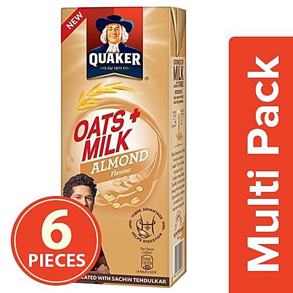 Buy Quaker Oats + Milk Almond Flavour 6x180 ml (Multipack) Online at ...