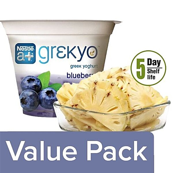 Buy bb Combo Fresho Pineapple - Slices, 350 Gm + Nestle A+ Grekyo ...