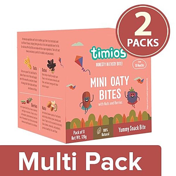 Buy Timios Mini Oaty Bites - Nuts & Berries, 18+ months Online at Best ...