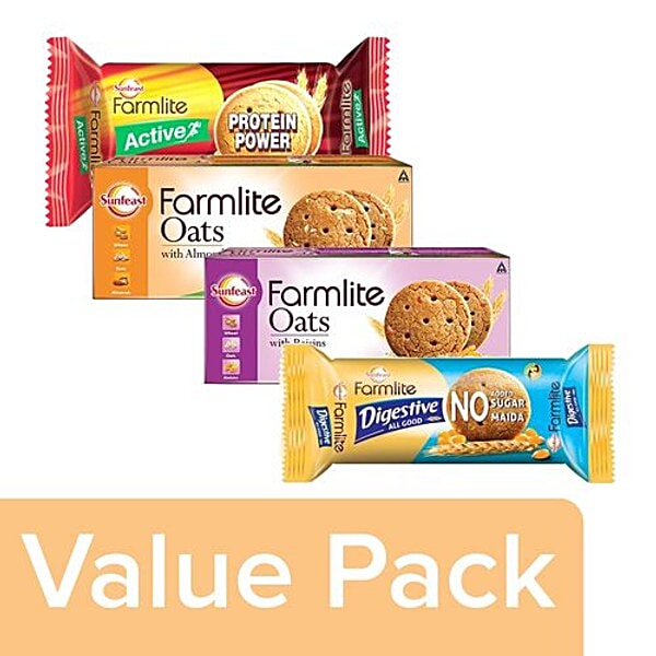 Buy Sunfeast Farmlite- Oats & Almonds+Oats & Raisins (75G)+All Good ...