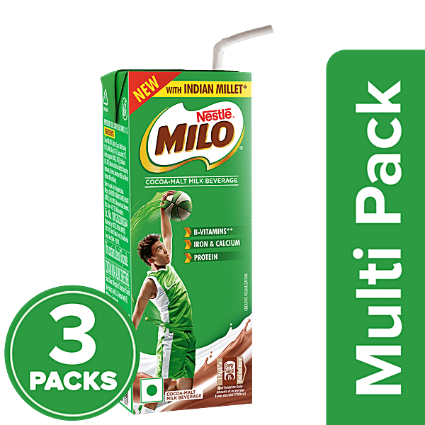Buy Nestle Milo RTD Cocoa Malt Drink With Millets - Chocolate Flavour ...