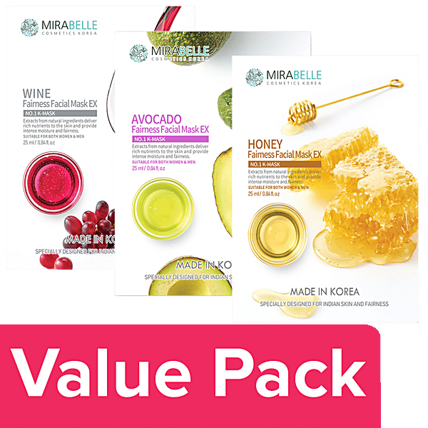 Buy Mirabelle Sheet Mask For Stress Free Skin (Pack of 3) Online at ...