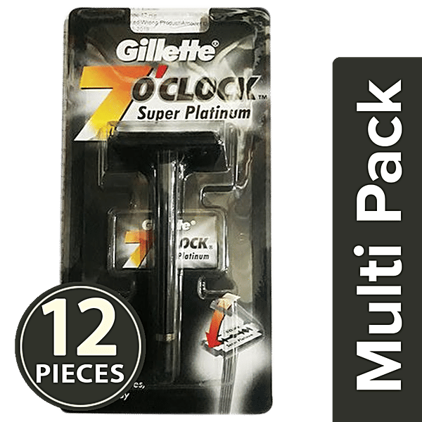 Buy Gillette 7 O' Clock Razor & Blades - Super Platinum Online at Best ...