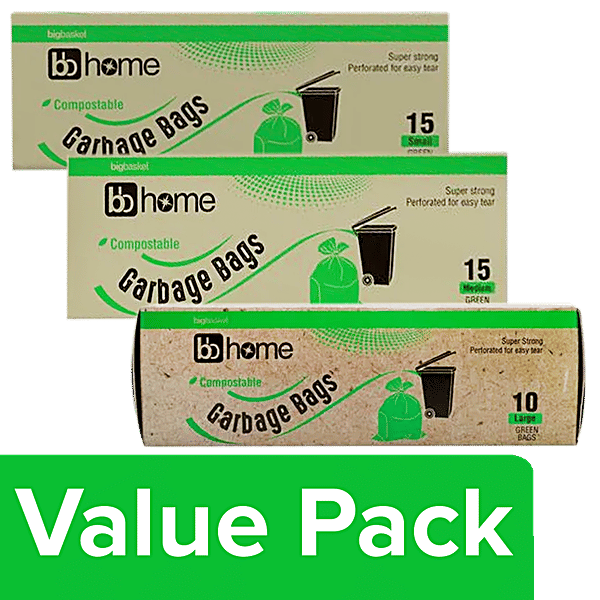 Buy bb home Garbage Bags - Compostable, Small 15pcs, Medium 15pcs ...