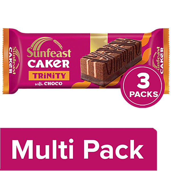 Buy Sunfeast Caker Trinity Cake - Triple Chocolate Online at Best Price ...