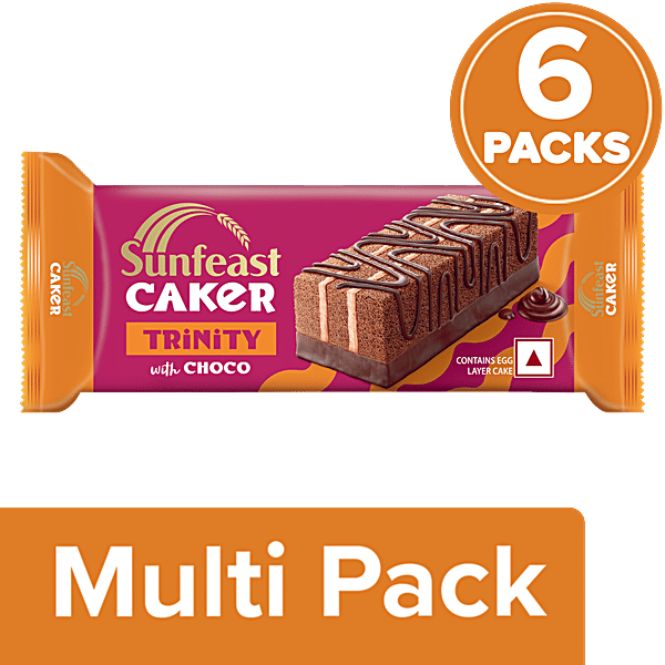 Buy Sunfeast Caker Trinity Cake - Triple Chocolate Online at Best Price ...
