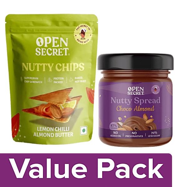 Buy Open Secret Lemon Chilli Nutty Chips, 30 g + Choco Almond Butter ...