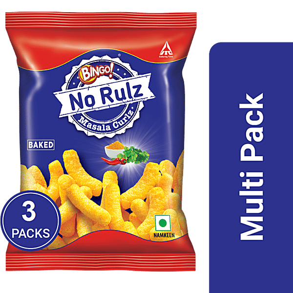 Buy Bingo! No Rulz Masala Curlz Corn Puffs Online at Best Price of Rs ...
