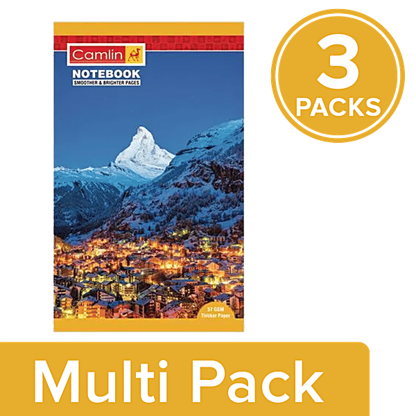 Buy Camlin Long Soft Cover Single Line Design Notebook - 120 Pages ...