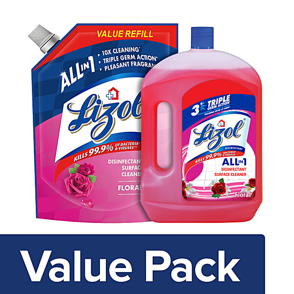 Buy Lizol Disinfectant Surface & Floor Cleaner Liquid Floral 1.8 L ...
