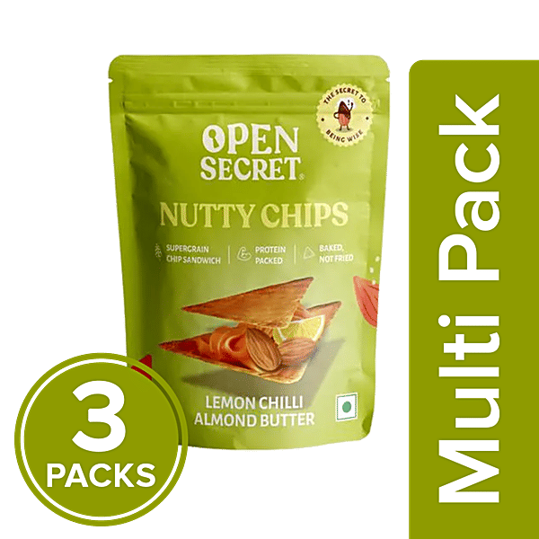 Buy Open Secret Nutty Chips-Lemon Chilli Almond, Baked Supergrain Chips ...