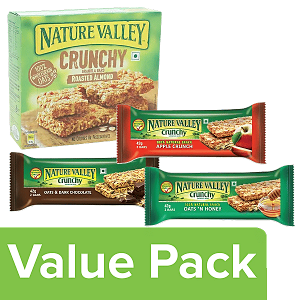 Buy Nature Valley Crunchy Granola Bar-Apple Crunch+Oats & Dark ...