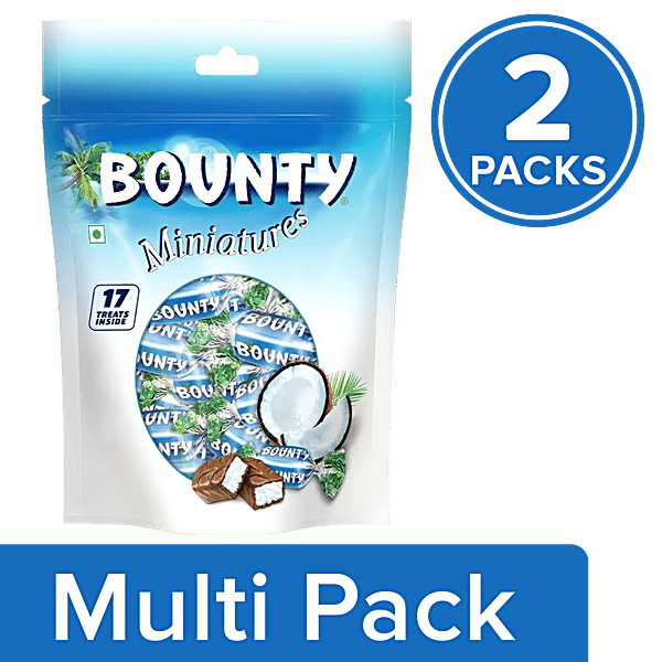 Buy Bounty Miniatures Coconut Filled Chocolates Online at Best Price of ...