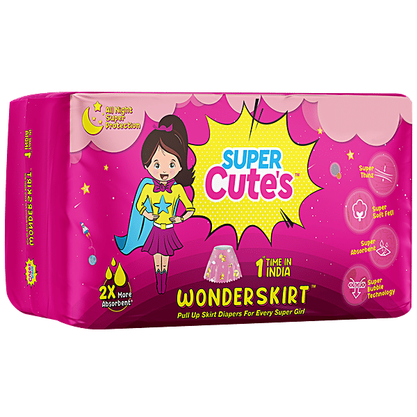 Buy Super Cute's WonderSkirt Pull Up Skirt Diapers For Girls - Soft, No ...