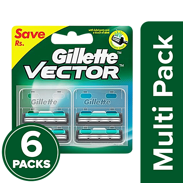 Buy Gillette Vector Plus - Manual Shaving Razor Blades Cartridge Online ...