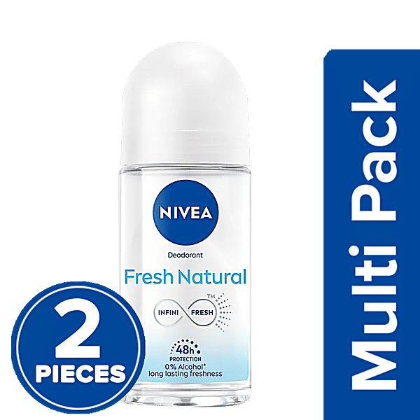 Buy NIVEA Women Deodorant Roll-On - Fresh Natural, Long-Lasting Freshness & 48H Protection ...