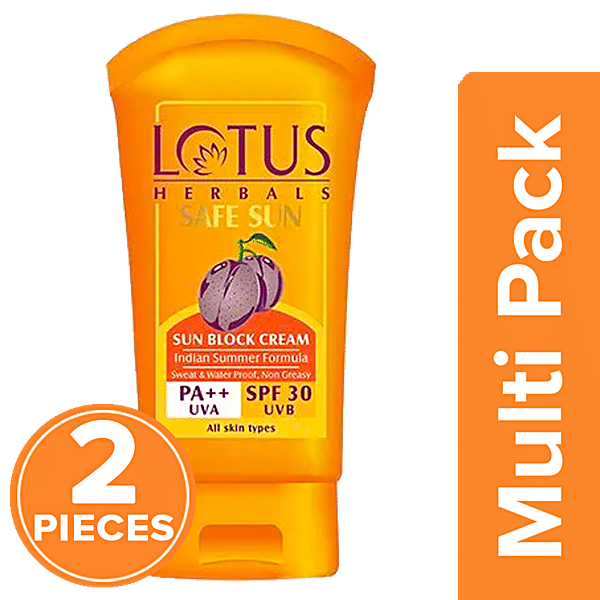 Buy Lotus Herbals Safe Sun Sun Block Cream PA++ - SPF 30 Online at Best ...