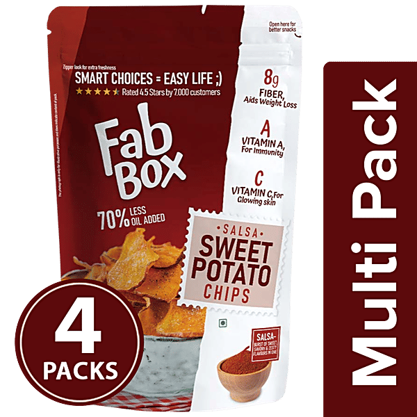 Buy Fabbox Sweet Potato Chips - Salsa, 70% Less Oil, Healthy Snack ...