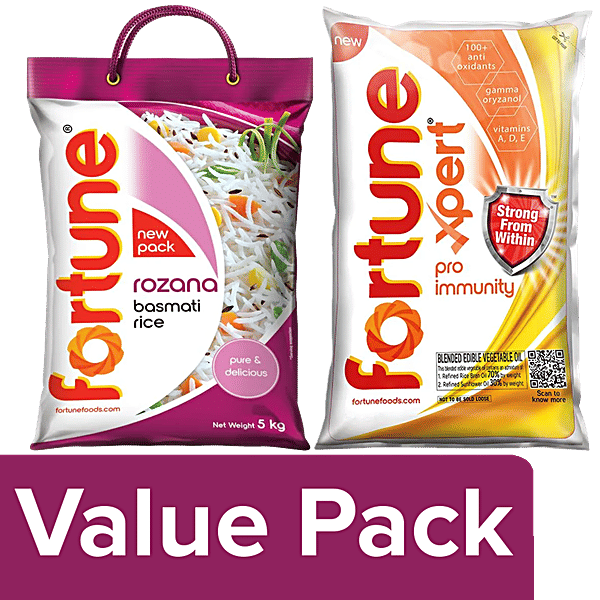 Buy Fortune Fortune Rozana Basmati Rice 5 kg Pouch + Fortune Xpert Pro ...