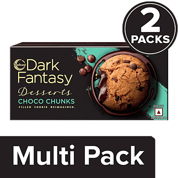 Buy Sunfeast Dark Fantasy Desserts Choco Chunks Filled Cookie Online at ...