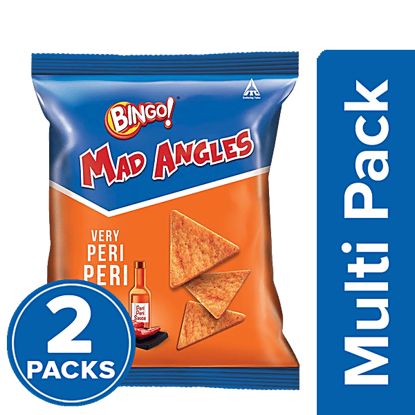 Buy Bingo! Mad Angles - Very Peri Peri, Corn-Based, Spicy Crunchy Chips ...