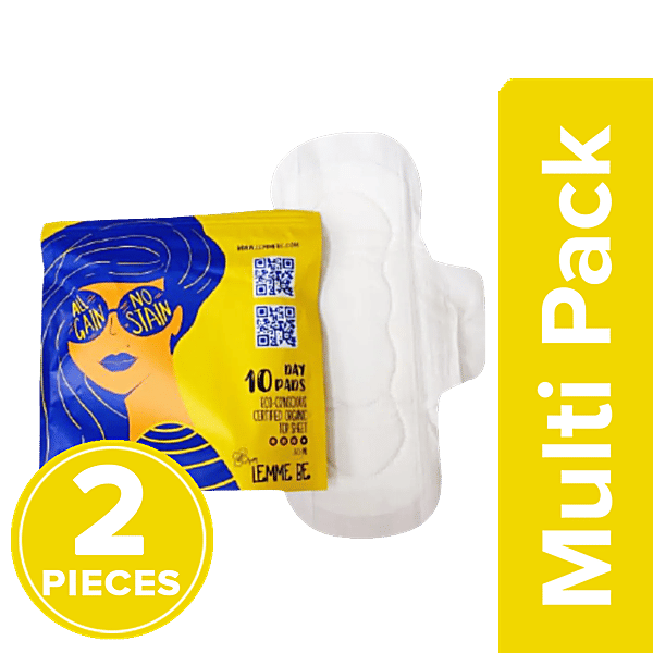 Buy Lemme Be Heavy Flow Day Pads - 100% Cotton, Certified Biodegradable ...