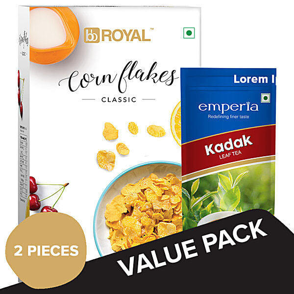 Buy bb Combo Corn Flakes Classic 475 g + Emperia Kadak Tea 250 g Online ...