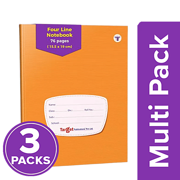 Buy Target Publications Four Line Notebook - Red & Blue Line With Gap ...