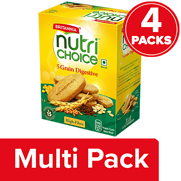 Buy Britannia NutriChoice 5 Grain Digestive Multigrain Biscuits - High ...