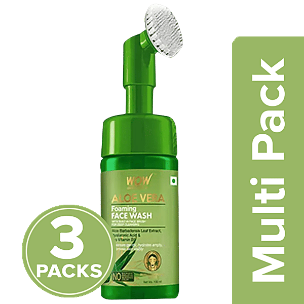 Buy Wow Skin Science Aloe Vera Face Wash - With Built-In Face Brush ...